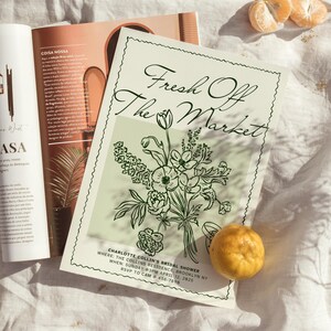 Fresh off the Market Bridal Shower Invite | Farmers Market Engagement ...