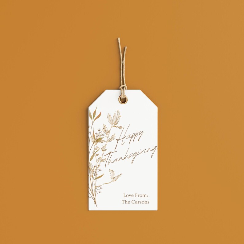 Printable Thanksgiving Gift Tag Template Minimalist Rustic Drawn ...