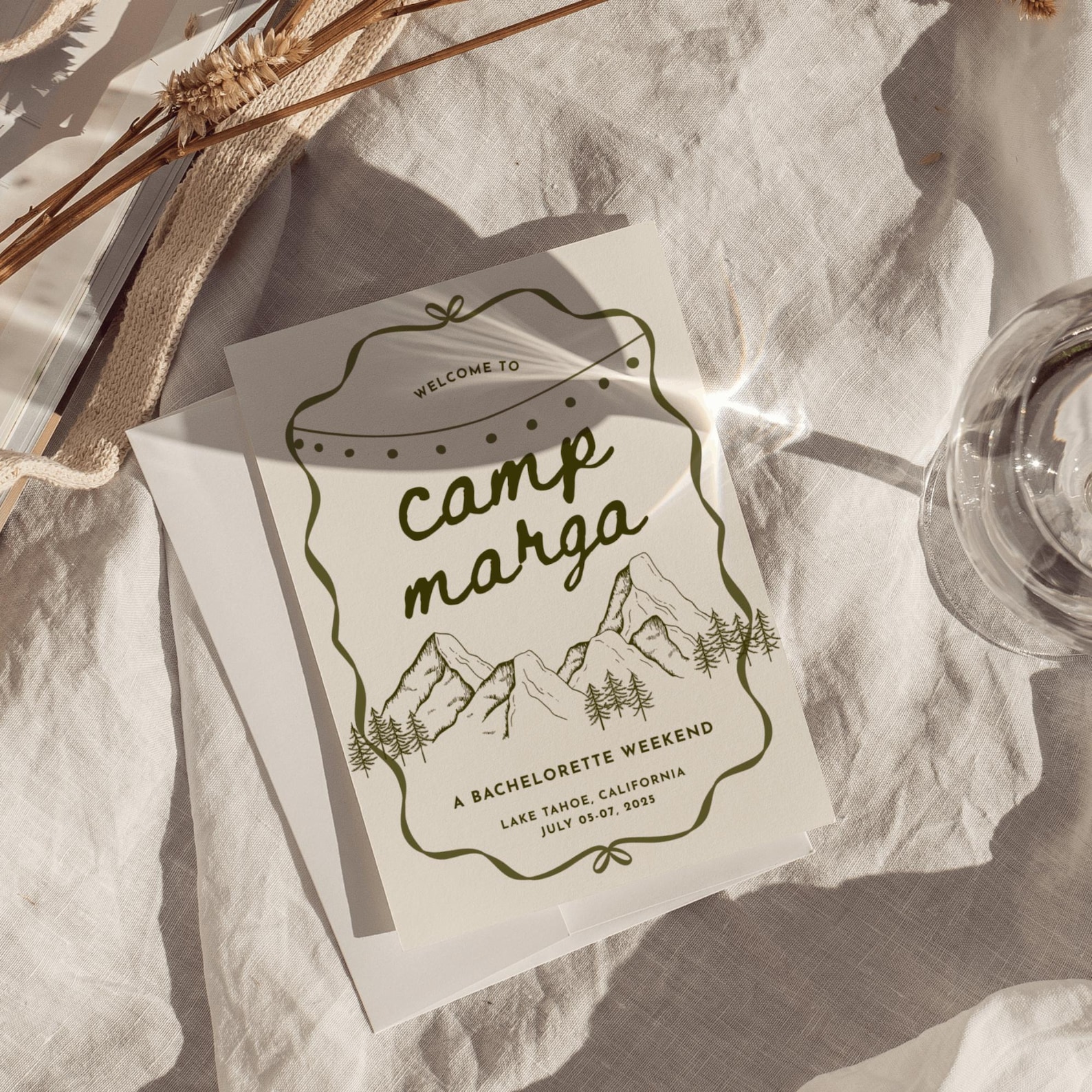 Camp Bachelorette Invite and Itinerary | Editable Camp Bach Weekend ...