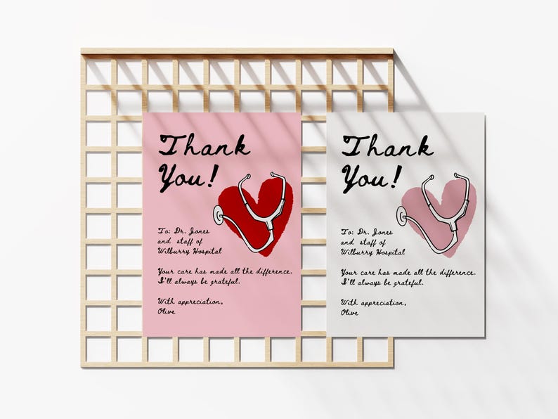Editable Nurse Doctor Thank You Card | Digital Hospital Surgeon Card ...