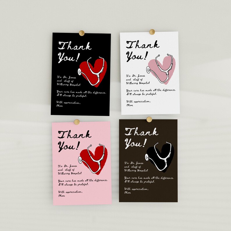 Editable Nurse Doctor Thank You Card | Digital Hospital Surgeon Card ...