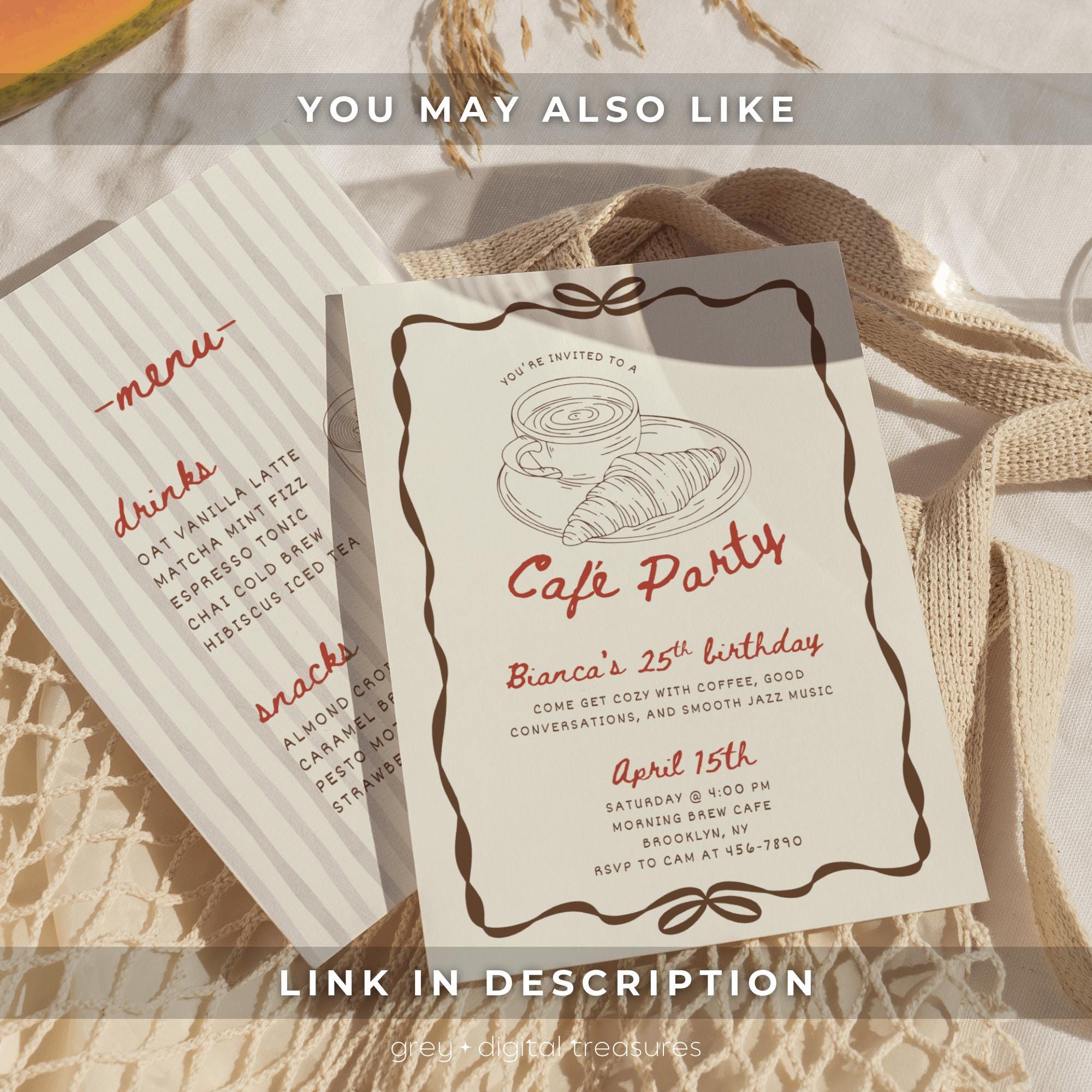 Editable Home Cafe Invite | Apartment Coffee Shop Invitation | Coffee ...