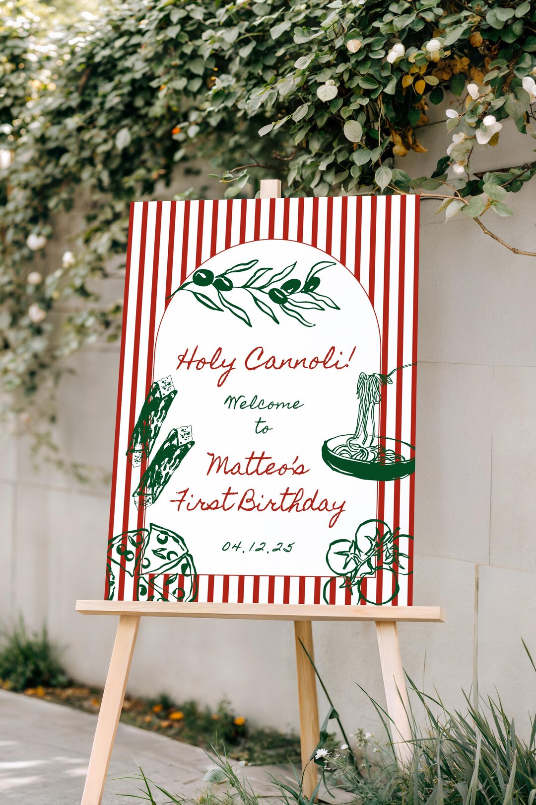 Holy Cannoli First Birthday Welcome Sign | Italian Baby Shower Poster ...
