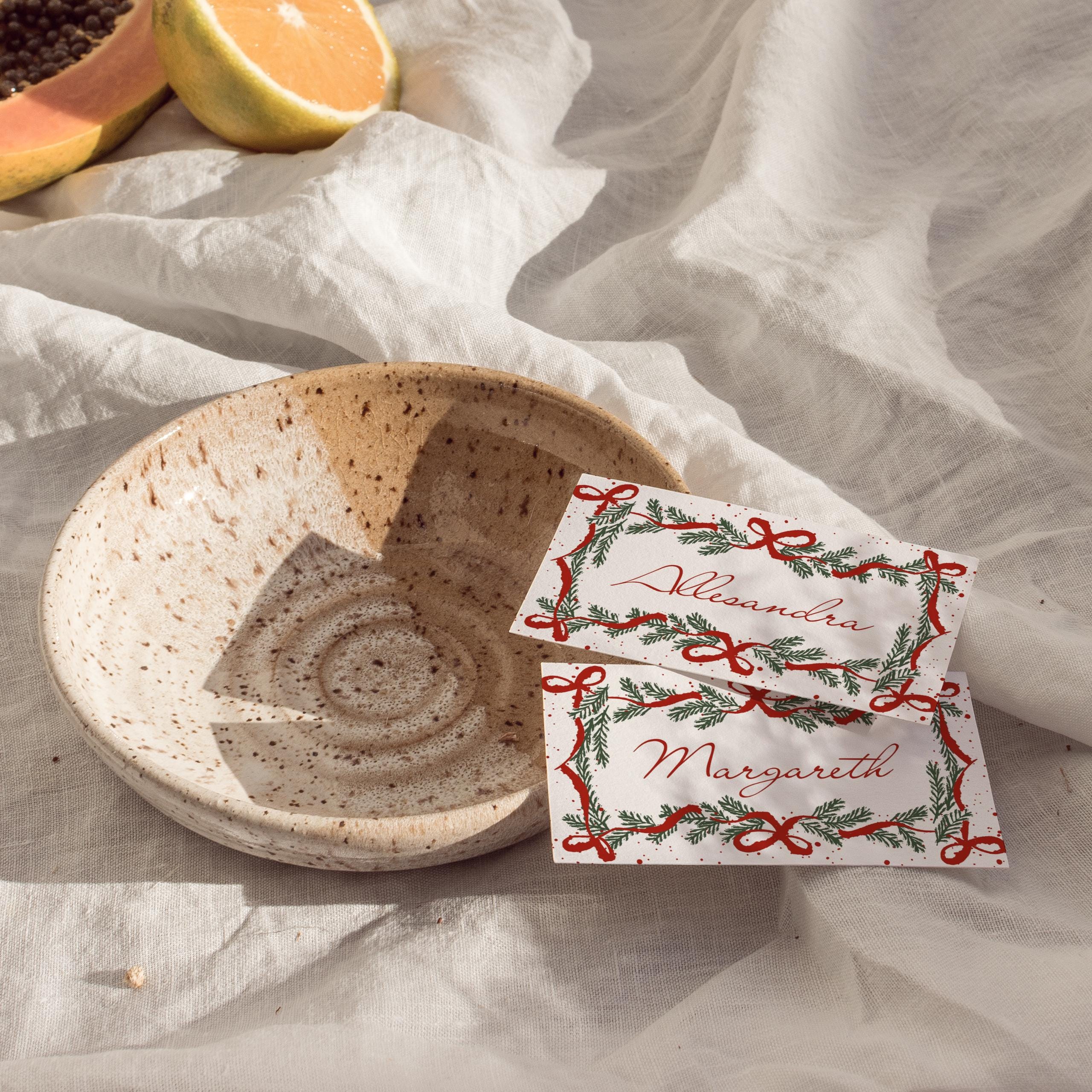 Printable Christmas Place Card | Holiday Table Name Card | Dinner Party ...