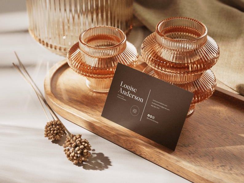 Printable Minimalist Small Business Card | Editable Professional ...