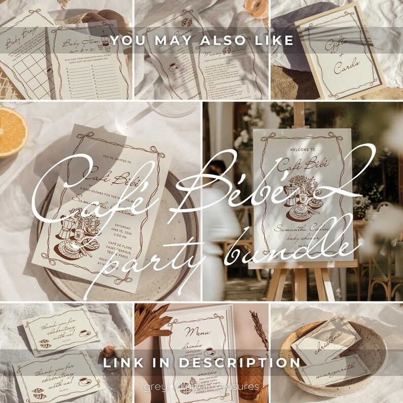 Cafe Bebe Baby Shower Invite | Coffee Themed Gender Reveal Invitation ...