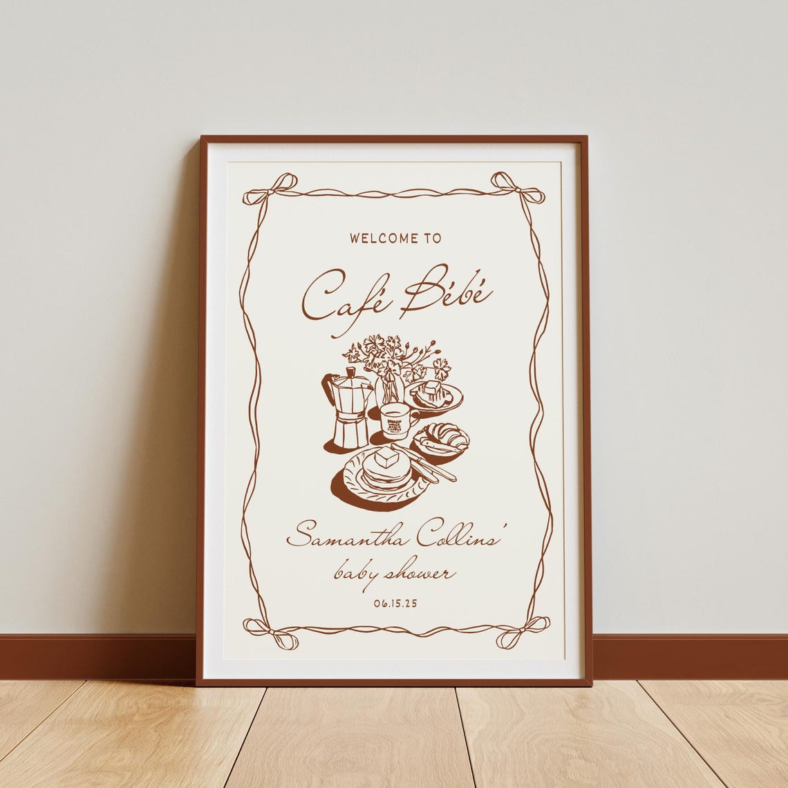 Cafe Bebe Baby Shower Welcome Sign | Coffee Themed Gender Reveal Poster ...