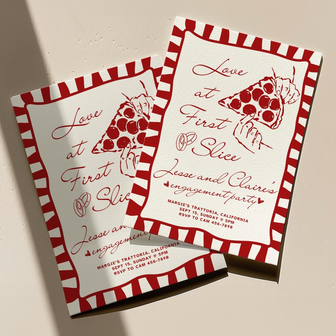 Love at First Slice Invitation | Pizza Bridal Shower | Thats Amore ...
