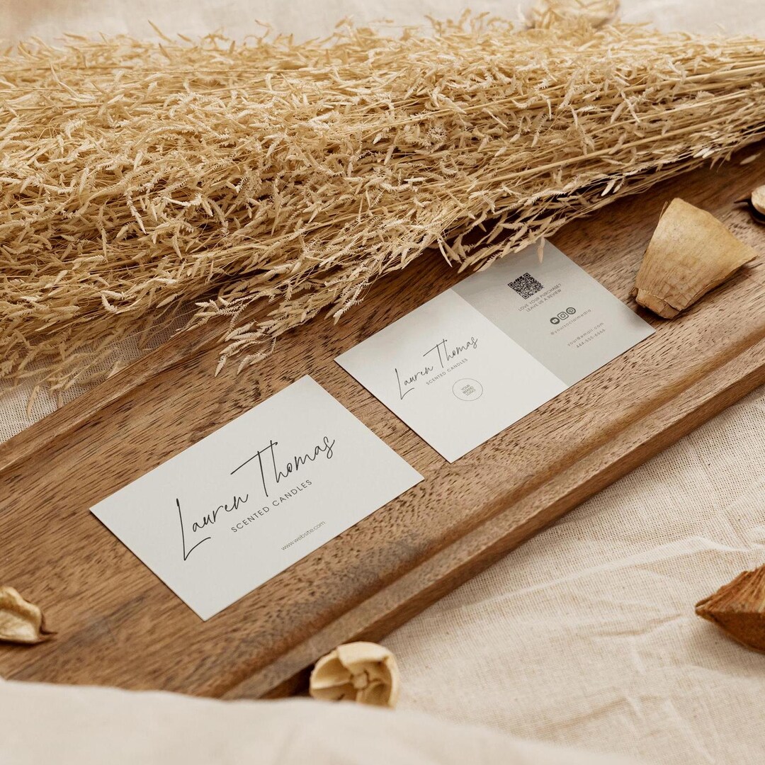 Editable QR Code Business Card Minimalist DIY Calling Card Modern ...