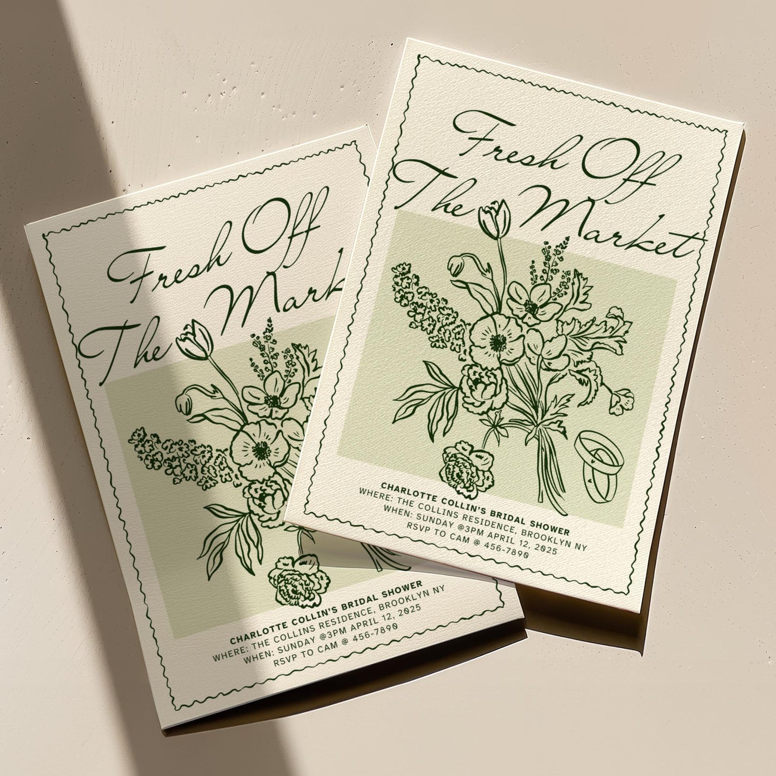 Fresh off the Market Bridal Shower Invite | Farmers Market Engagement ...