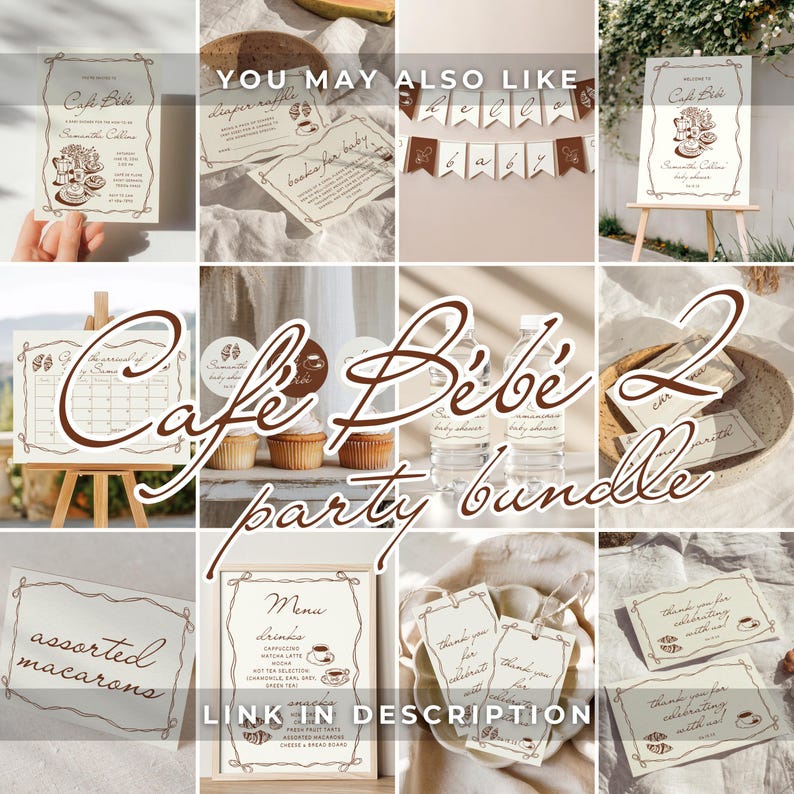 Cafe Bebe Baby Shower Welcome Sign | Coffee Themed Gender Reveal Poster ...