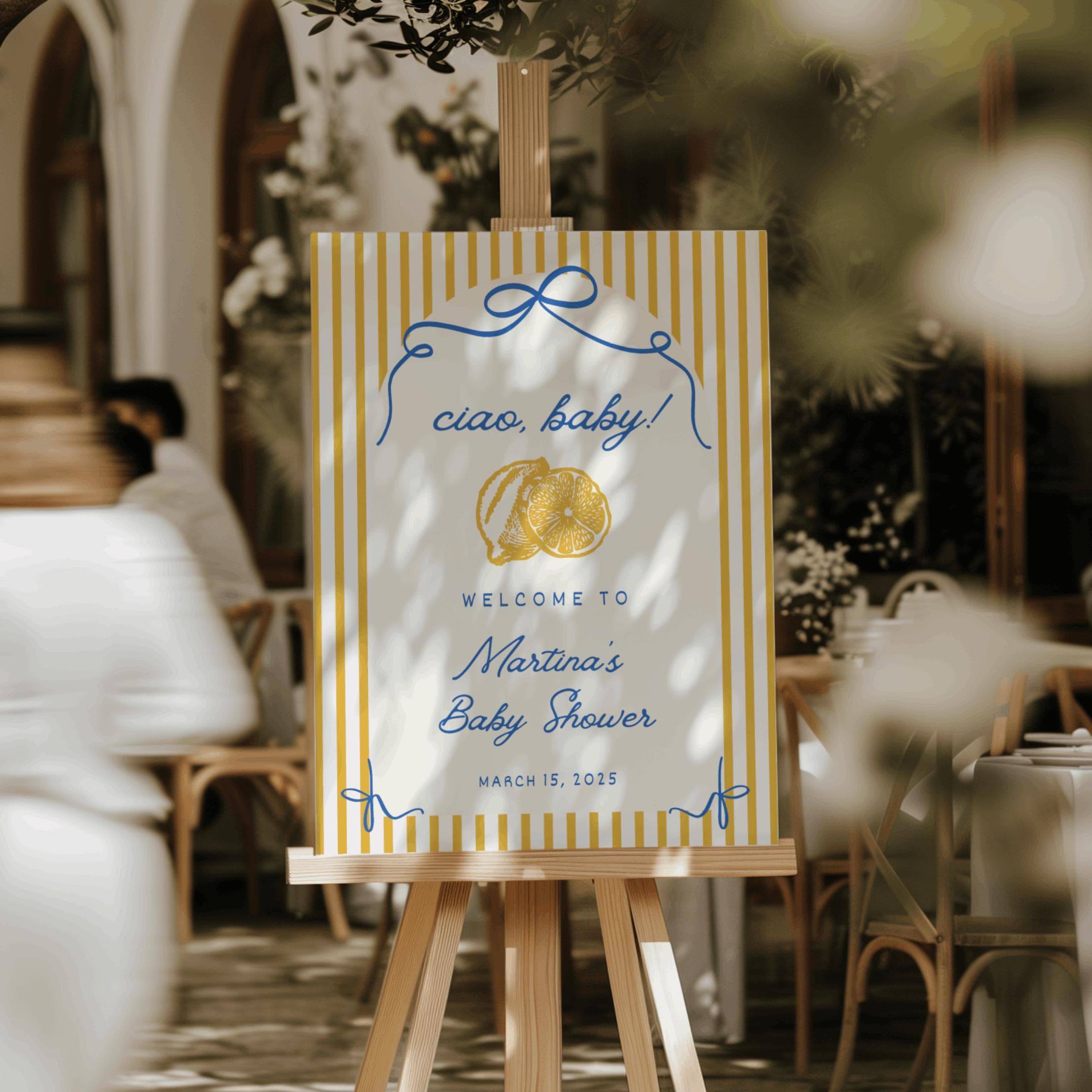 Ciao Baby Shower Welcome Sign | Italian Themed Baby Shower | Lemon Baby ...