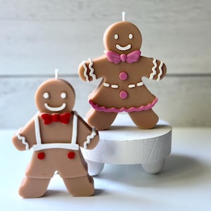 Gingerbread Man and Woman Candles: Scented Christmas Cookie Inspired ...