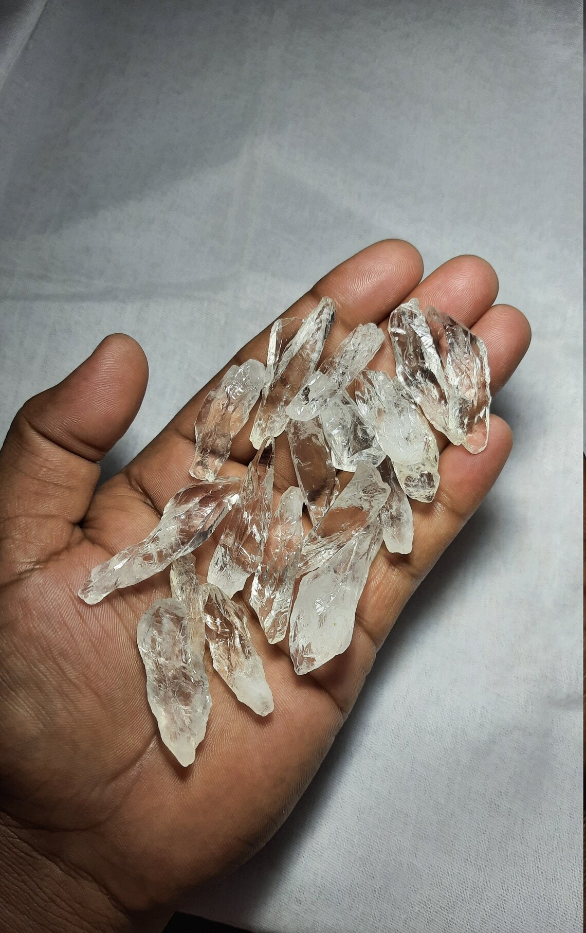 Grado superior Muy buena calidad Cristal de cuarzo claro 100% punto de ...