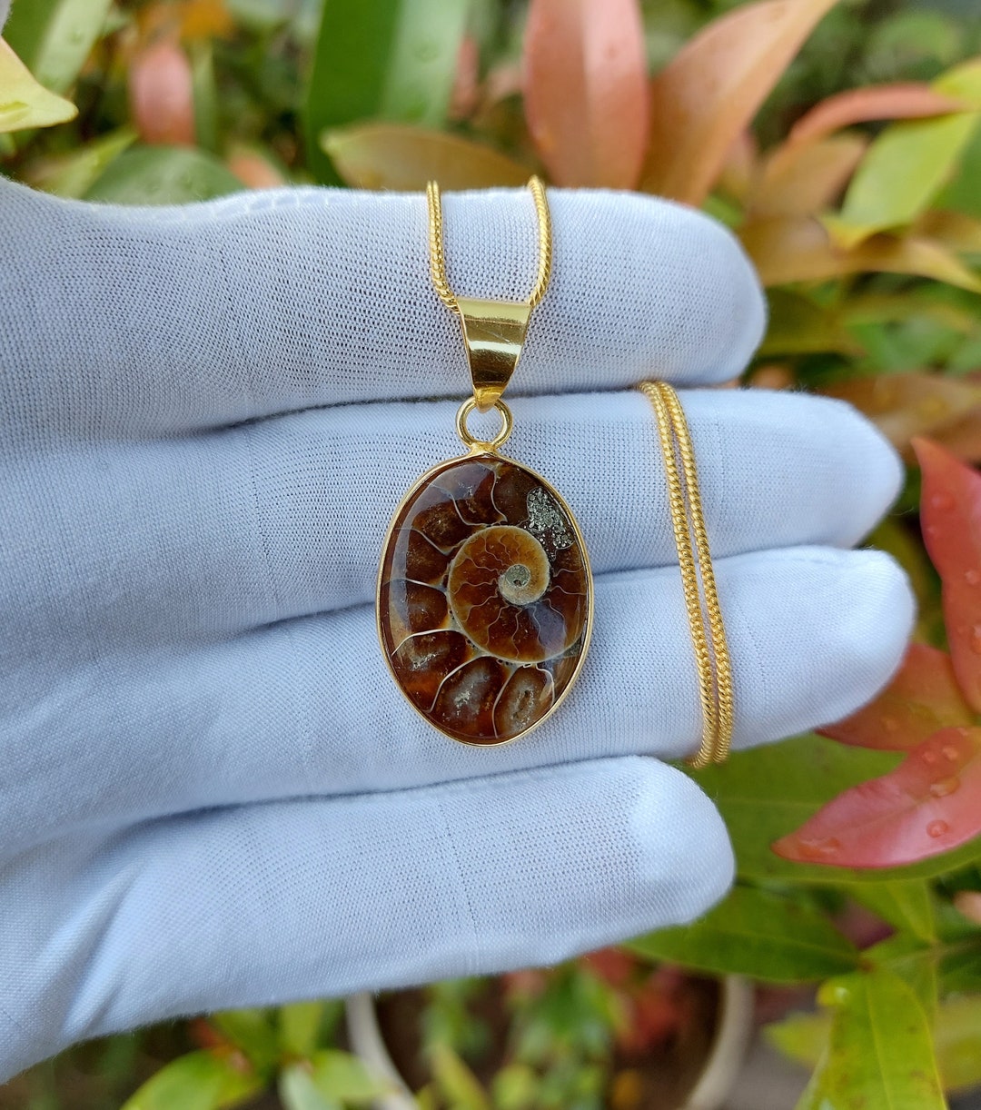 Beautiful Ammonite Fossil Shell Necklace, Real Ammonite Necklace ...