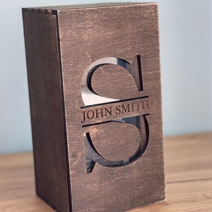 Personalized Decanter With Wooden Box, Custom Decanter Set, Whiskey ...