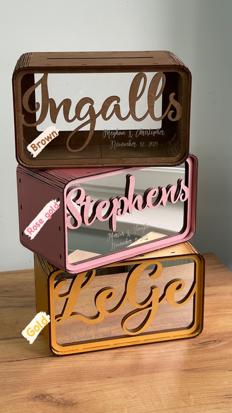 Two Colors Money Card Box Boho Card Box Couple Card Box | Etsy