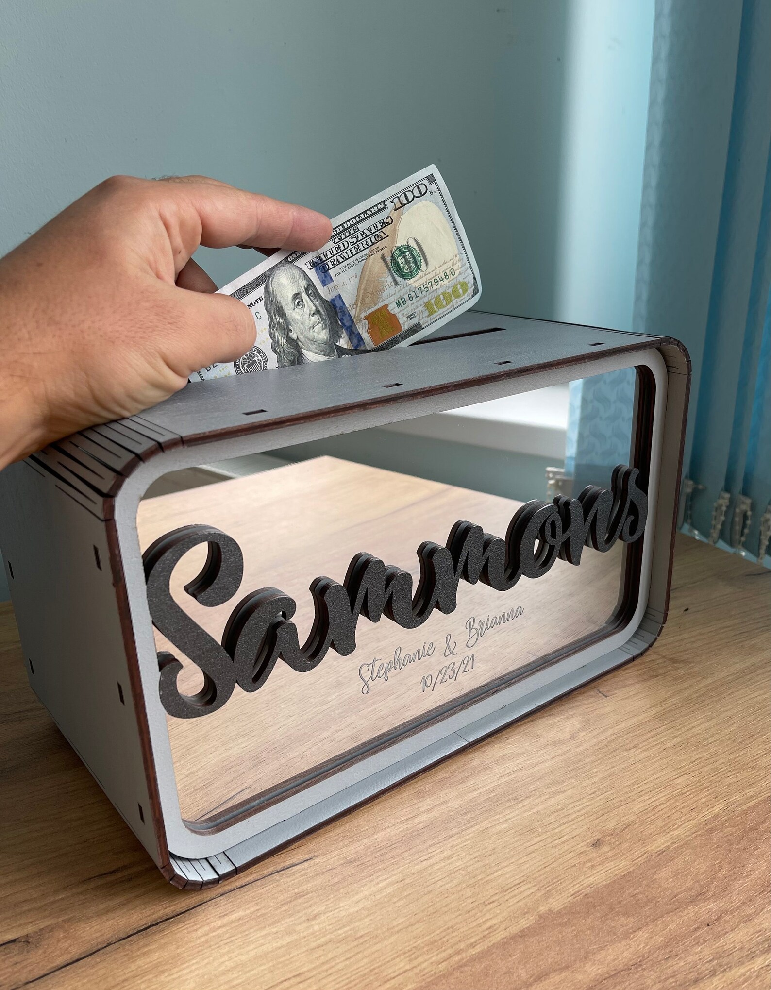 Two Colors Money Card Box Boho Card Box Couple Card Box | Etsy