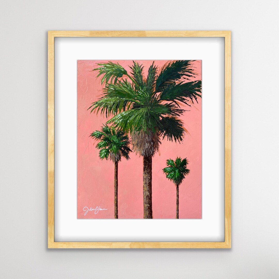 Art Print | Pink Palms | Lustre Photo Inkjet or Matte Giclee Print of ...