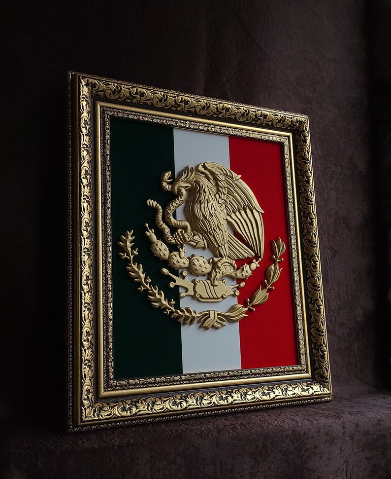 Coat of Arms of Mexico , Mexican Eagle , Flag of Mexico, Golden Coat of ...