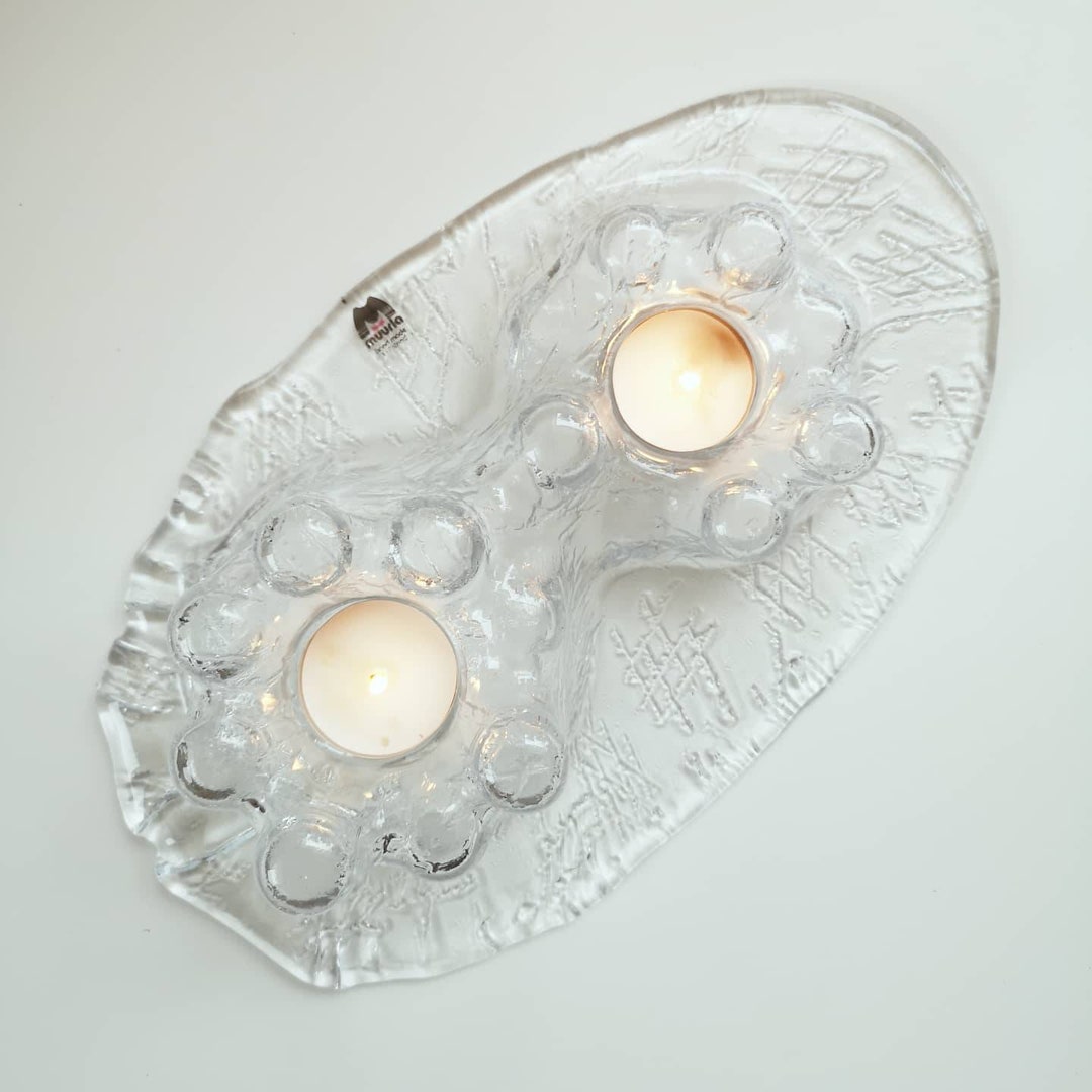 Vintage Muurla Finland Glass Candle Holder. Castello Votive - Etsy