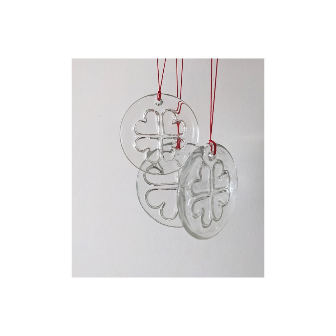 Vintage Swedish Glass Window Ornaments. Set of 3 Glass Suncatchers ...