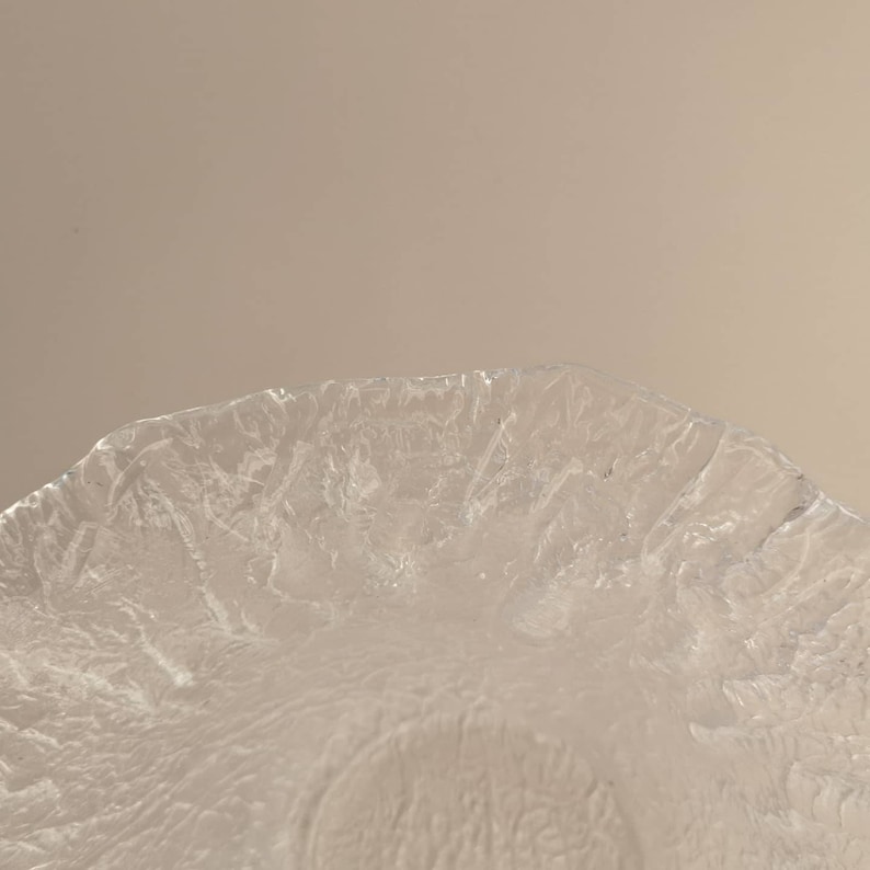 Large Magnor Crystal Glass Bowl. Vintage Norwegian Glass Bowl. Textured ...