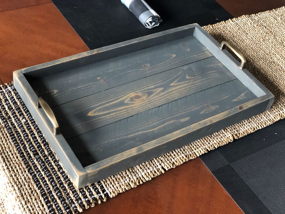 Rustic Dark Gray Serving or Ottoman Tray, Display Tray - Etsy
