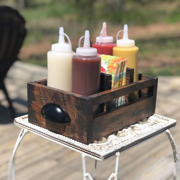 Wood Condiment Caddy - Etsy