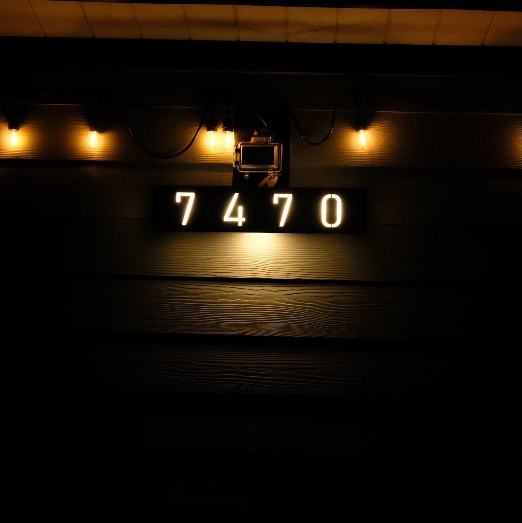 Modern Lighted House Numbers and Porch Light, Address Plaque, Porch ...