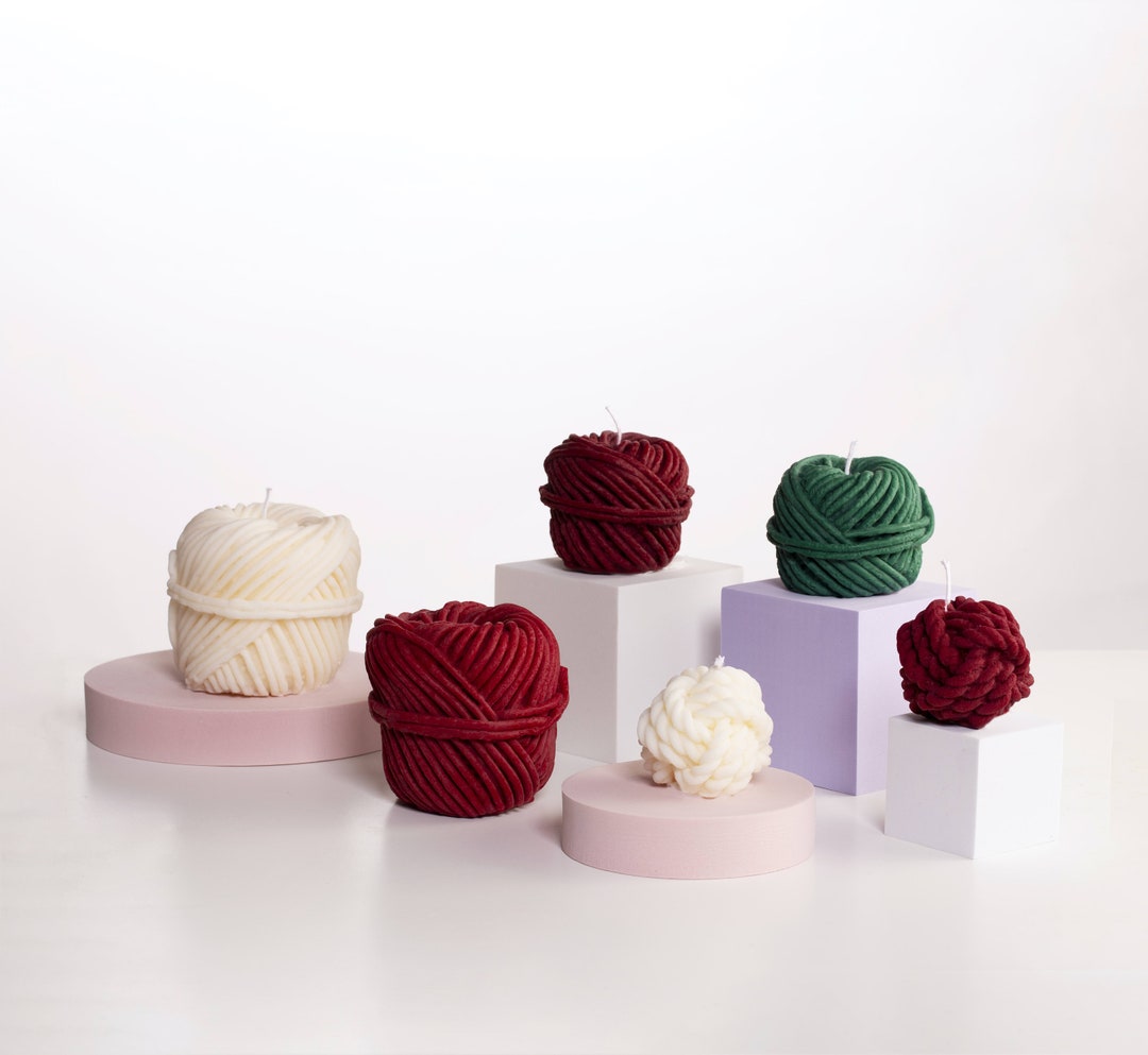 Yarn Ball Candles/yarn Ball/cotton Candle/yarn Candle/beeswax Candles ...