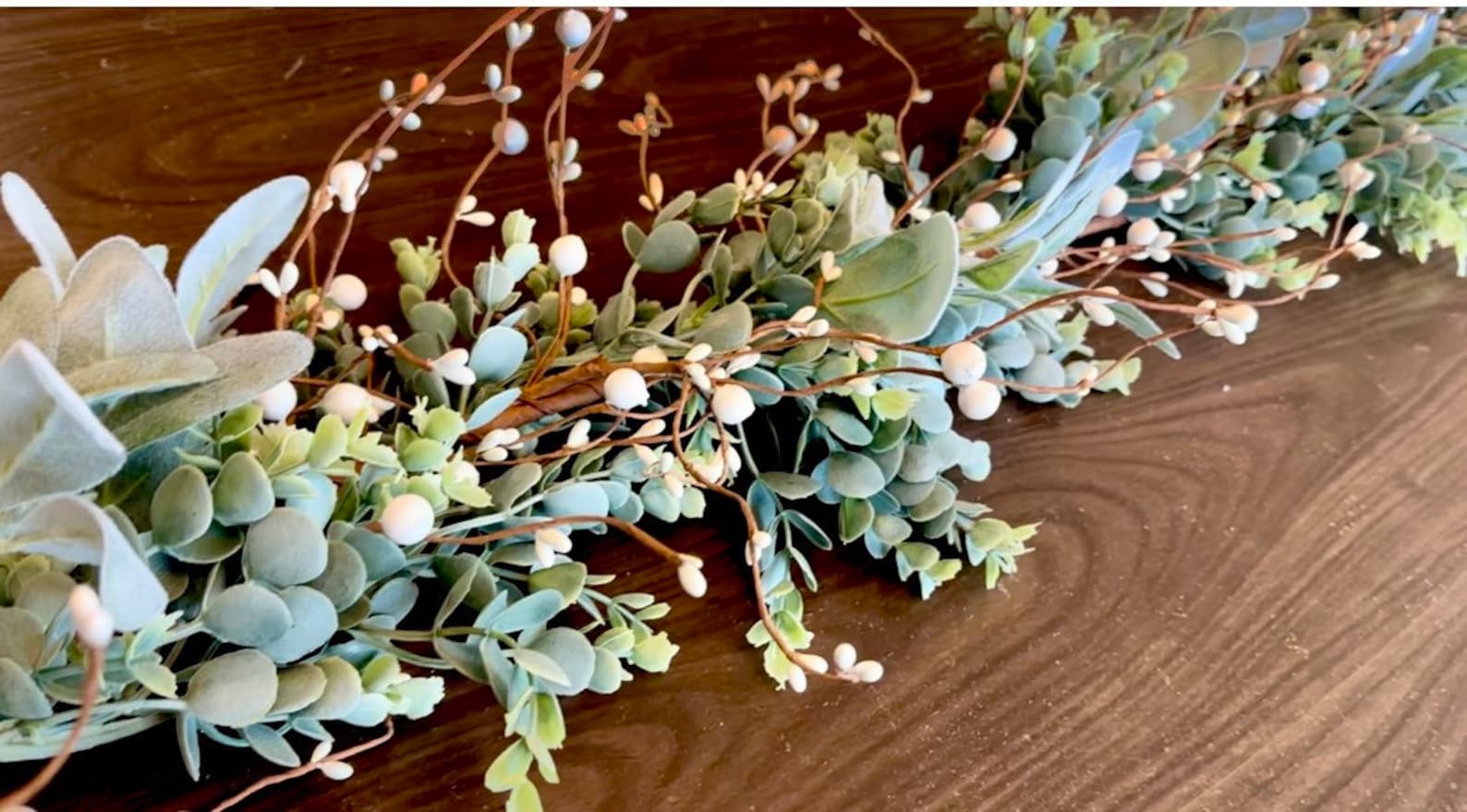 Eucalyptus Garland Lambs Ear and White Berries Greenery - Etsy