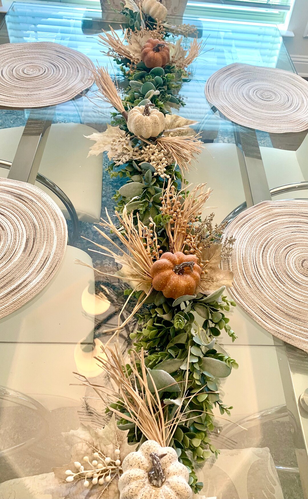 Rustic Fall Garland: White Pumpkins, Eucalyptus, Harvest Decor - Etsy