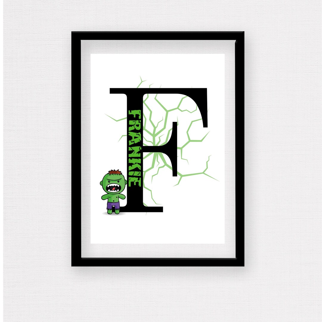 Superhero Printgreen Superhero Wall Artsuperhero Bedroom ...