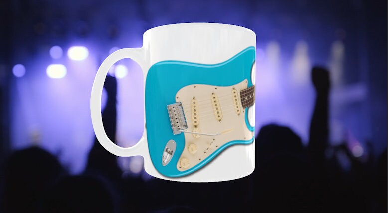 11oz Coffee Mug, Sublimation Template, Fender Stratocaster American ...