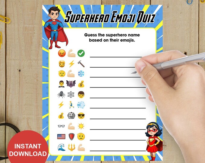 Who Am I Superhero Party Game - INSTANT DOWNLOAD - Superhero Baby ...
