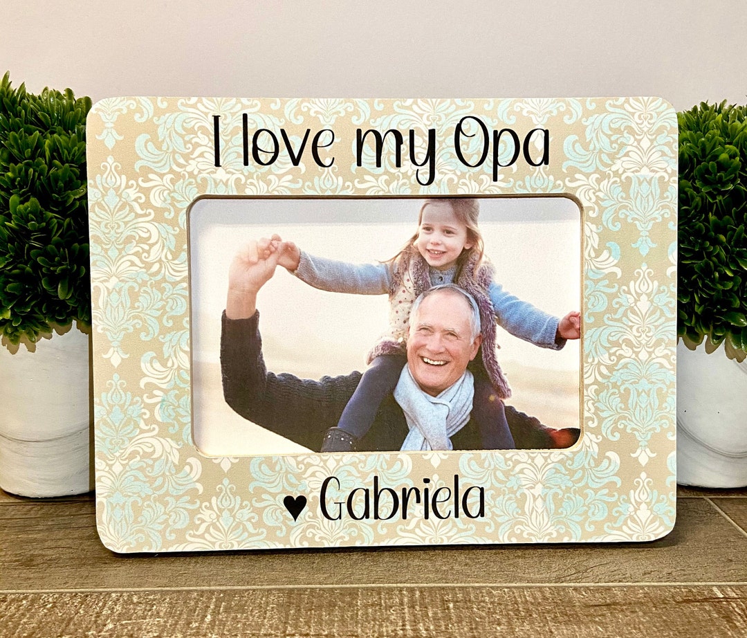 I Love My Opa Personalized Picture Frame, Grandpa Gift, Father's Day ...