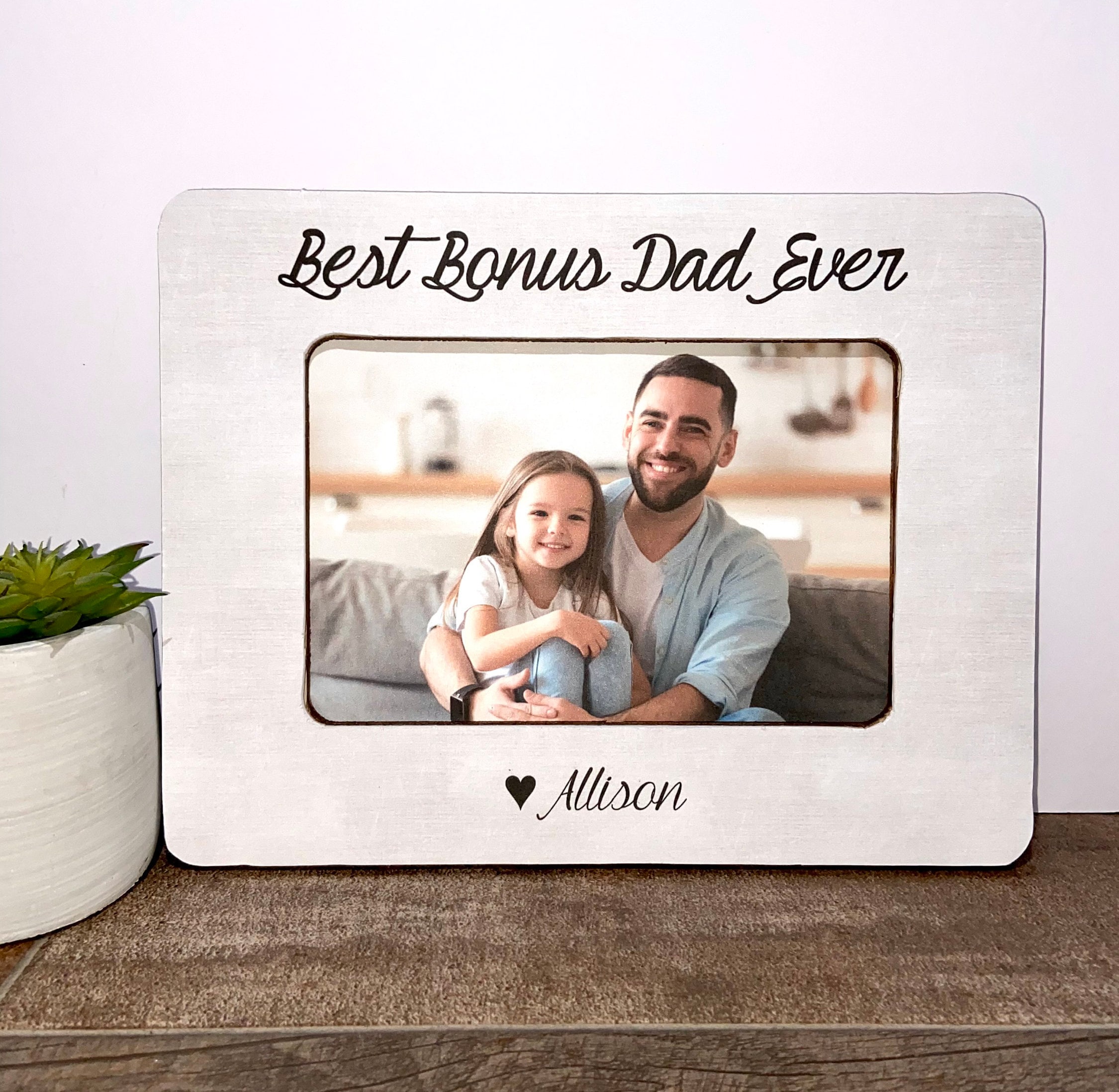 Best Bonus Dad Ever Personalized Picture Frame Gift Fathers - Etsy