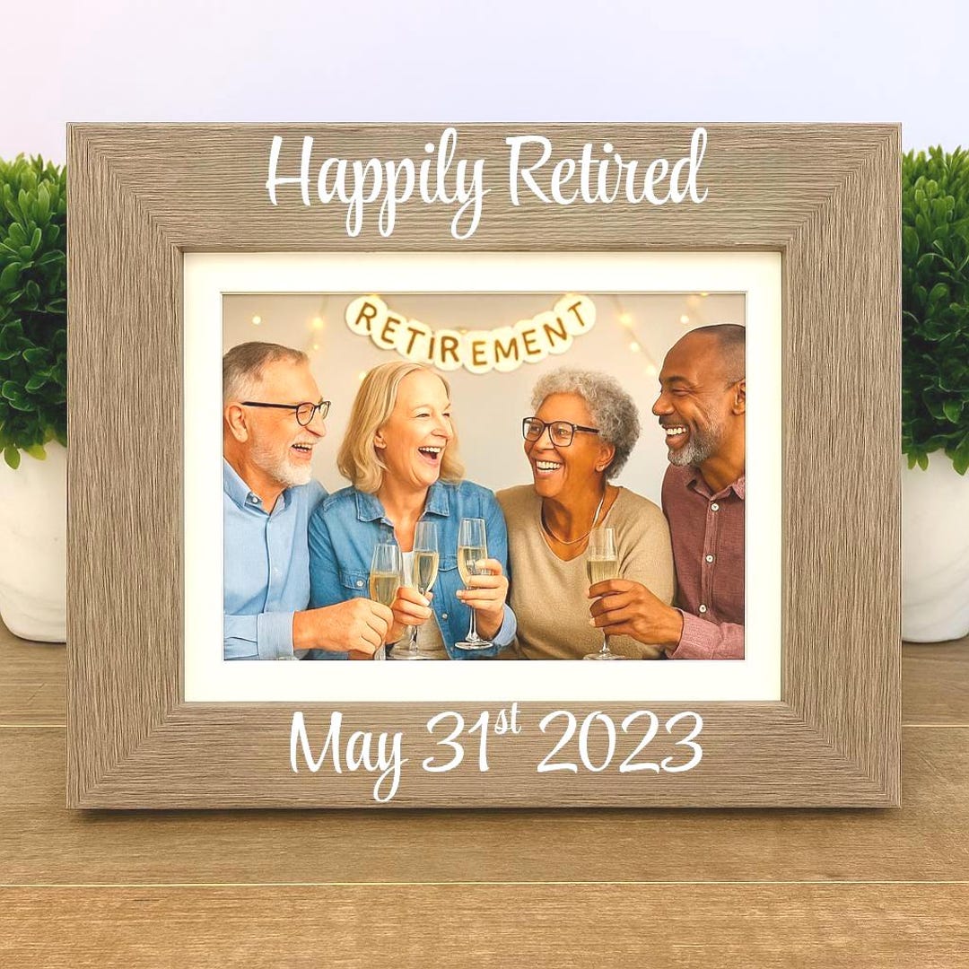Happily Retired Retirement Personalized Picture Frame, Coworker ...