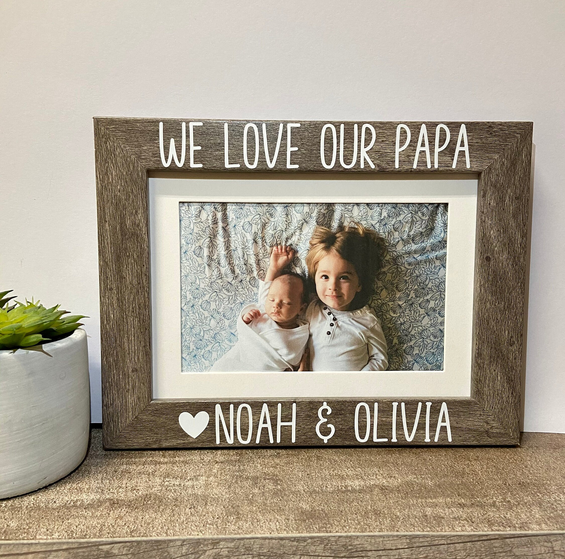 We Love Our Papa Personalized Picture Frame, Grandpa Gift, Father's Day ...
