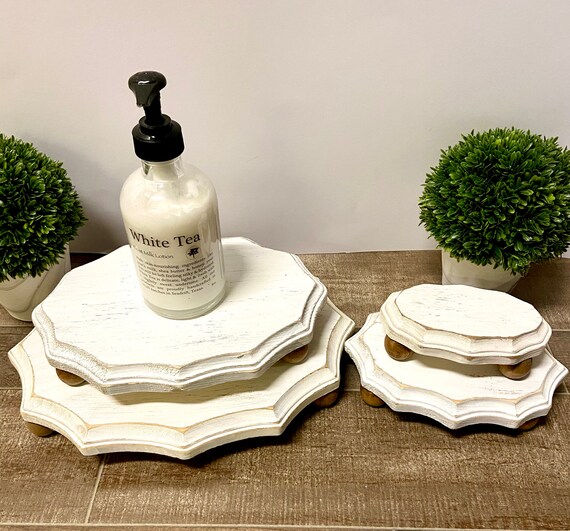 White Farmhouse Riser Mini Table Mini Stand Tiered Tray | Etsy