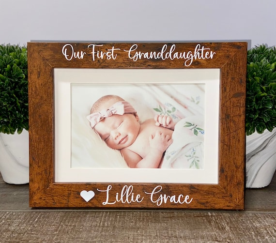 Our First Granddaughter Personalized Picture Frame First - Etsy