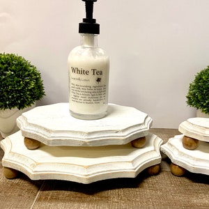 White Farmhouse Riser, Mini Table, Mini Stand, Tiered Tray Riser ...