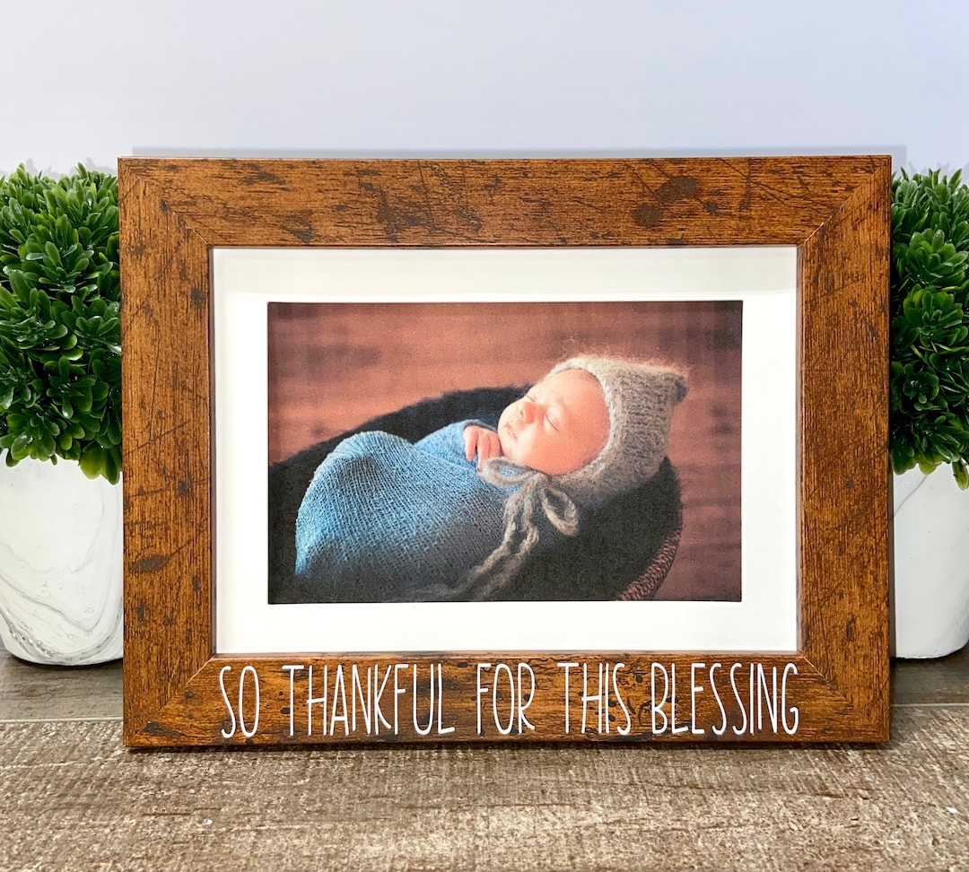 So Thankful for This Blessing Picture Frame, New Baby Gift, New Dad ...