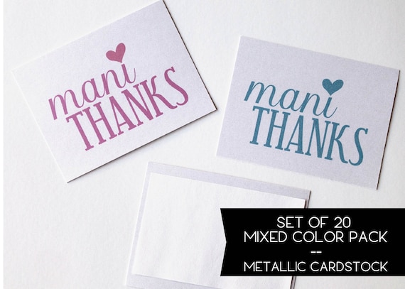 Mani Thanks cards set of 20 Color Street thank you nail mail | Etsy