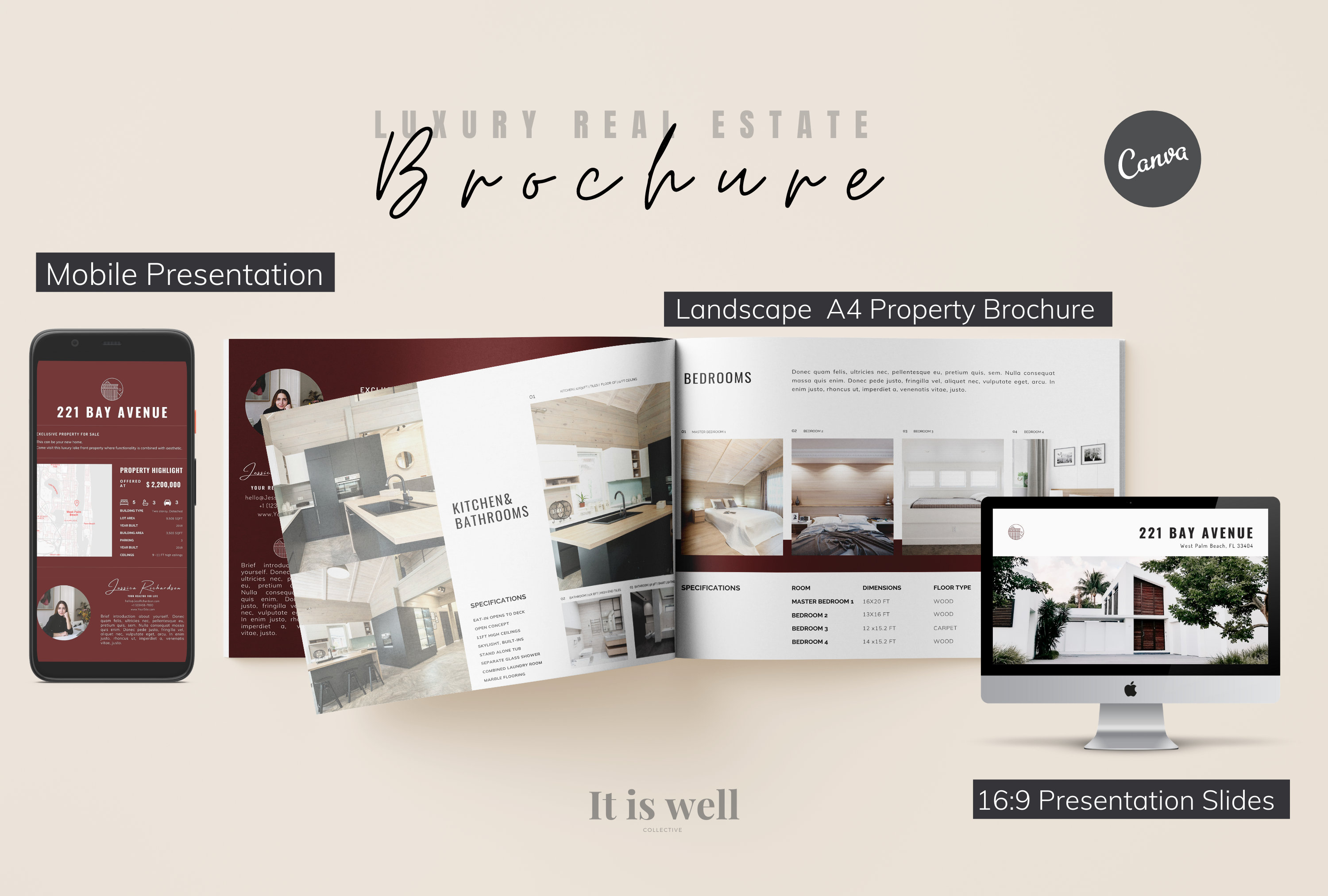 Luxury Real Estate Brochure Property Listing Feature Sheet Canva ...