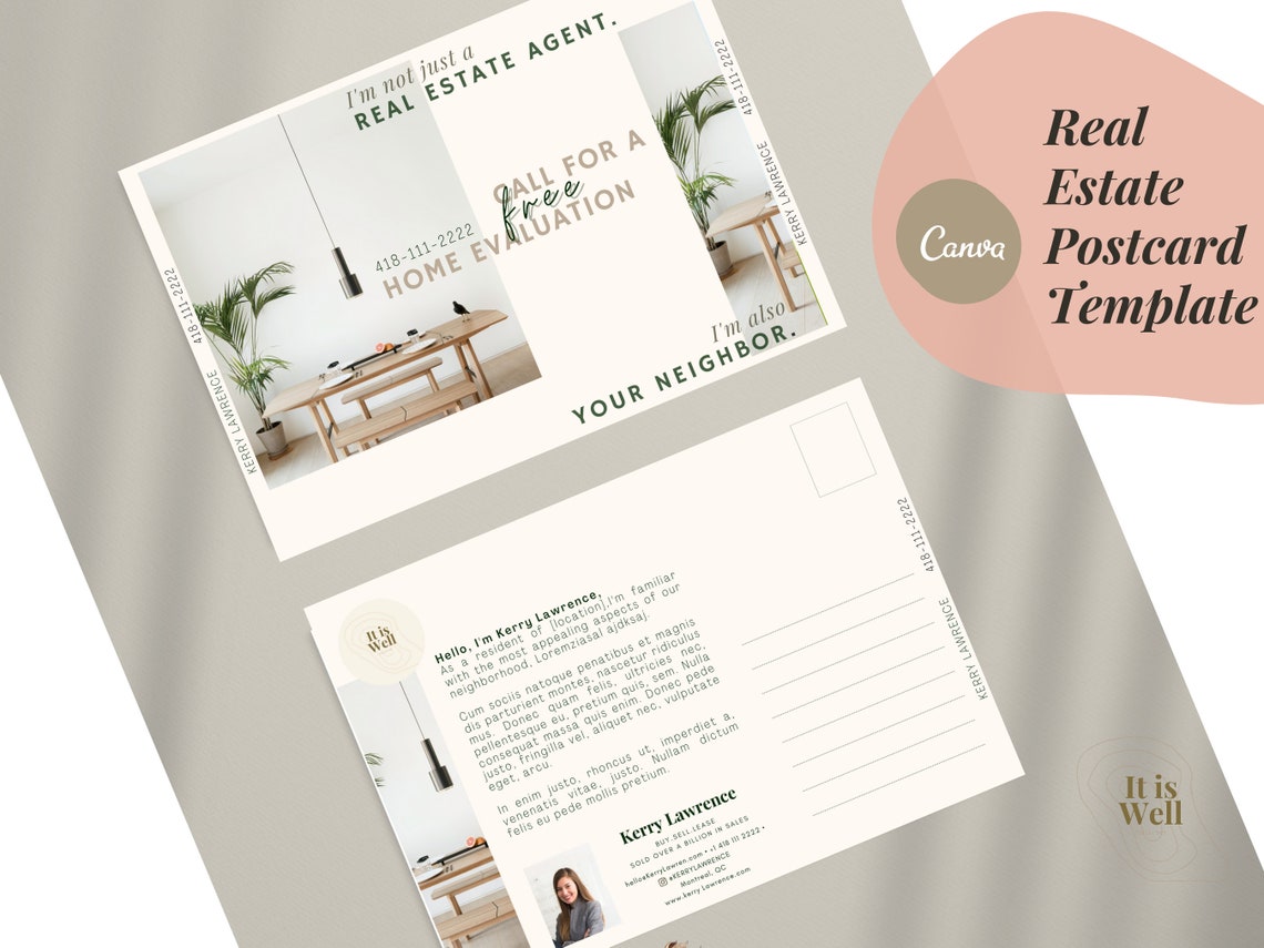 Real Estate Postcards Template | Realtor Hello Neighbor Card | Realtor ...