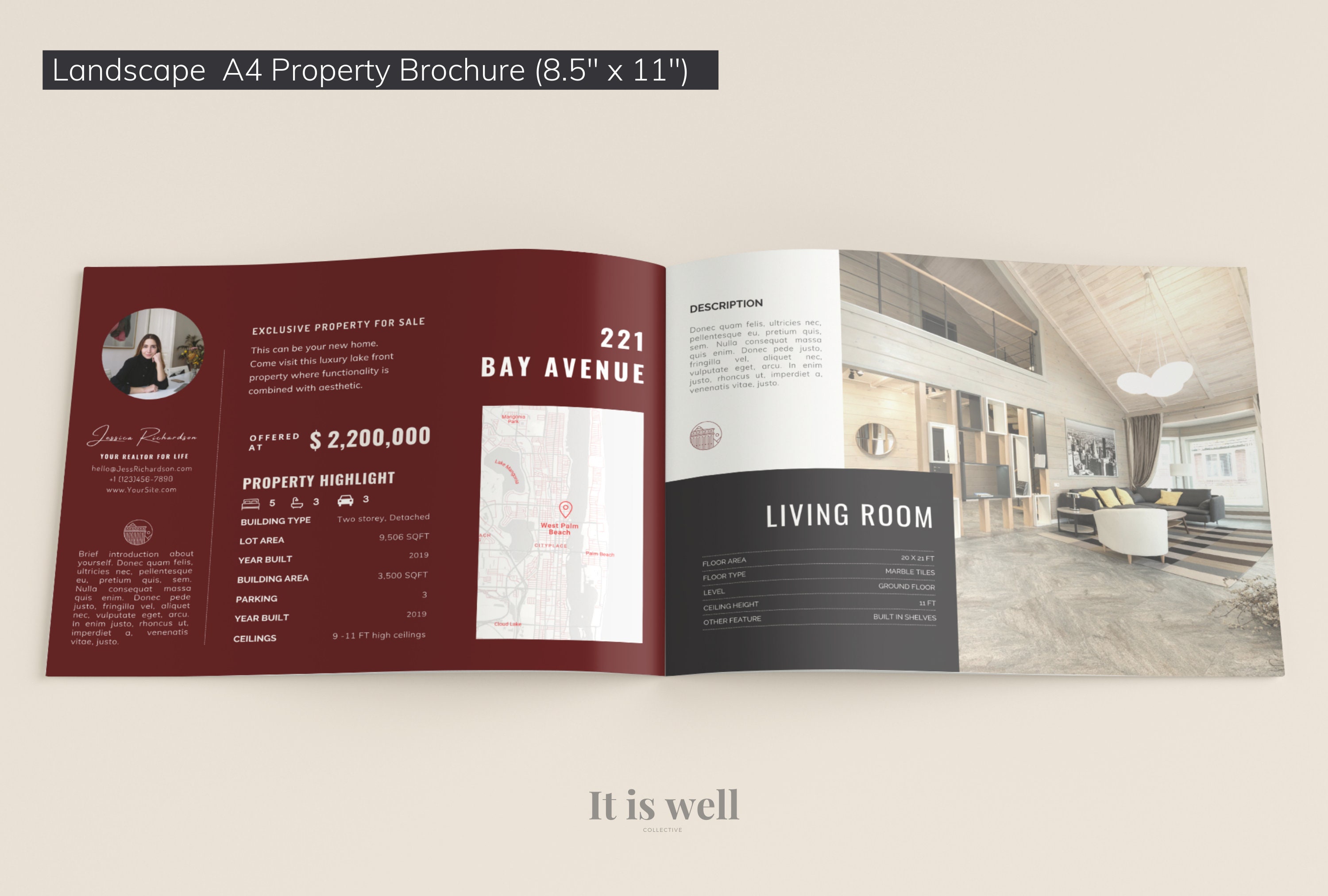 Luxury Real Estate Brochure Property Listing Feature Sheet Canva ...