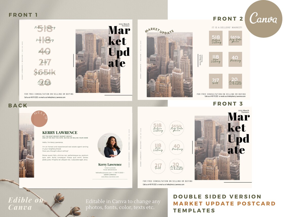 Real Estate Postcards Templates Bundle Realtor Hello | Etsy