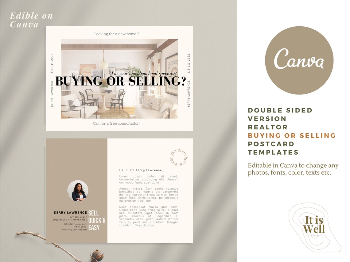 Real Estate Postcards Templates Bundle Realtor Hello | Etsy